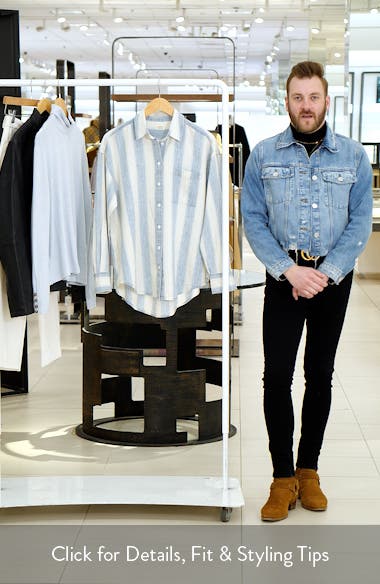 Faherty Tried & True Stripe Chambray Button-Up Shirt | Nordstromrack