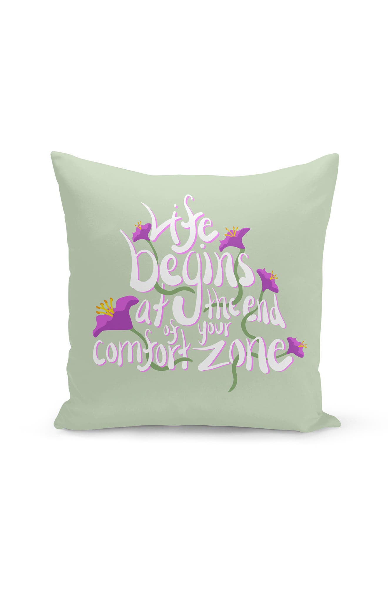 CURIOOS Life Begins At The End Of Your Comfort Zone Print Throw Pillow ...
