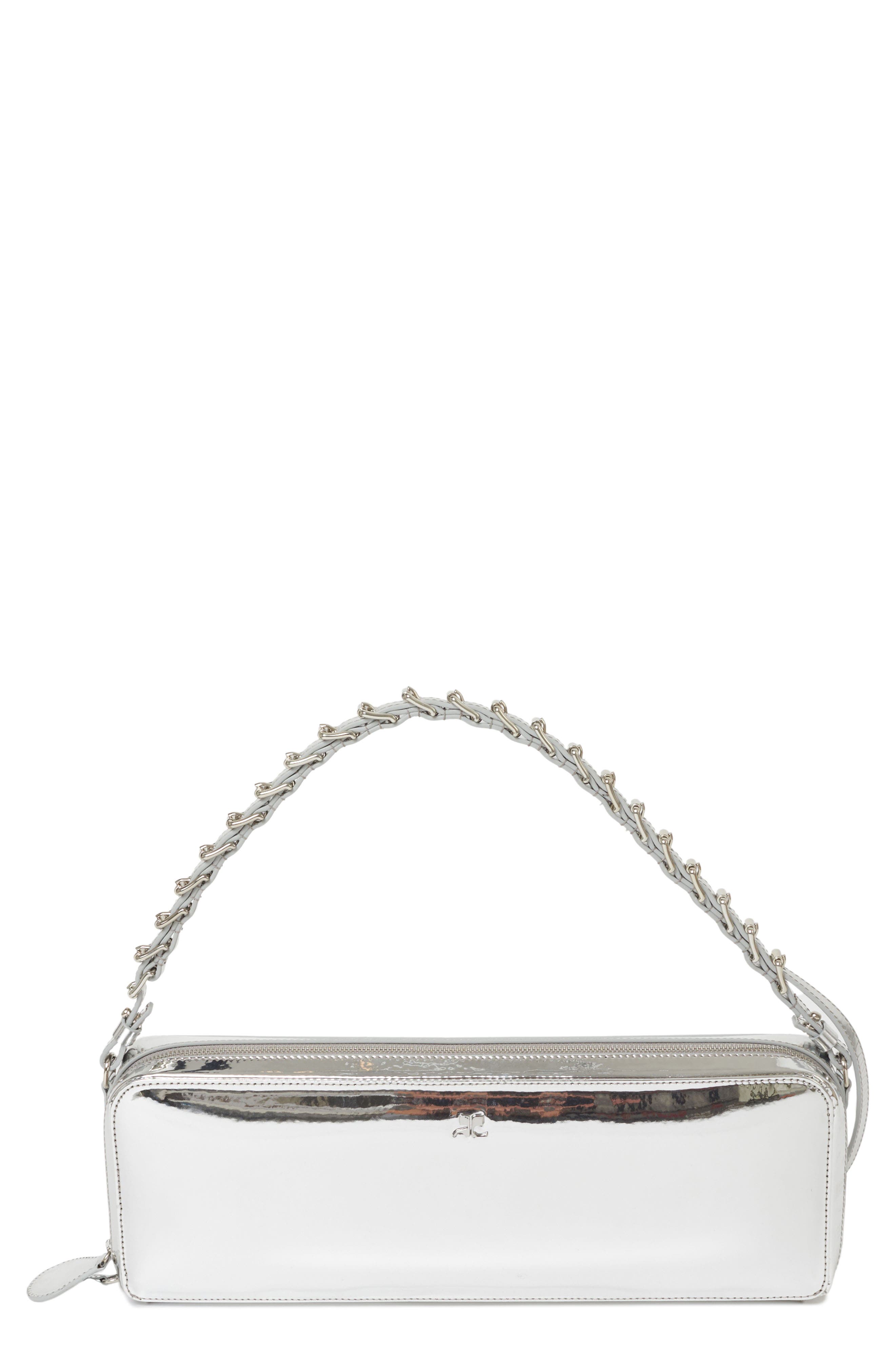 Courrèges Mirror Faux Patent Leather Baguette Bag | Nordstrom