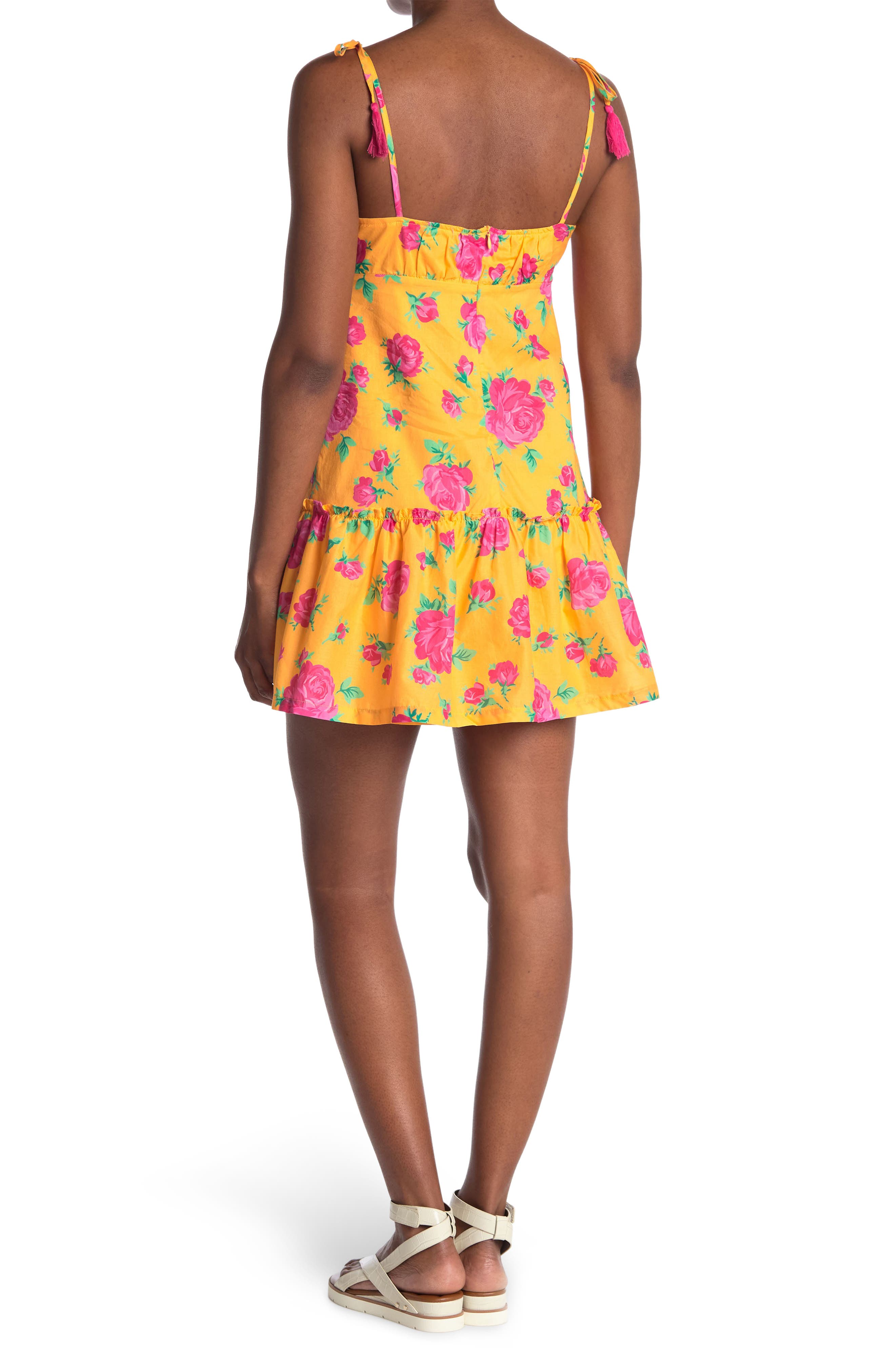 Betsey Johnson Vintage Rose Print Sleeveless Drop Waist Dress ...