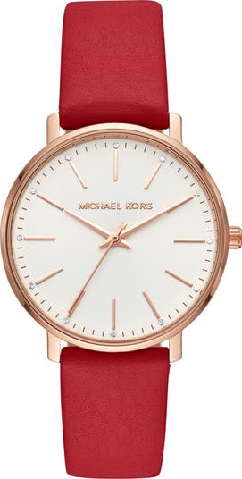 Michael Kors Pyper Leather Strap Watch, 38mm | Nordstrom