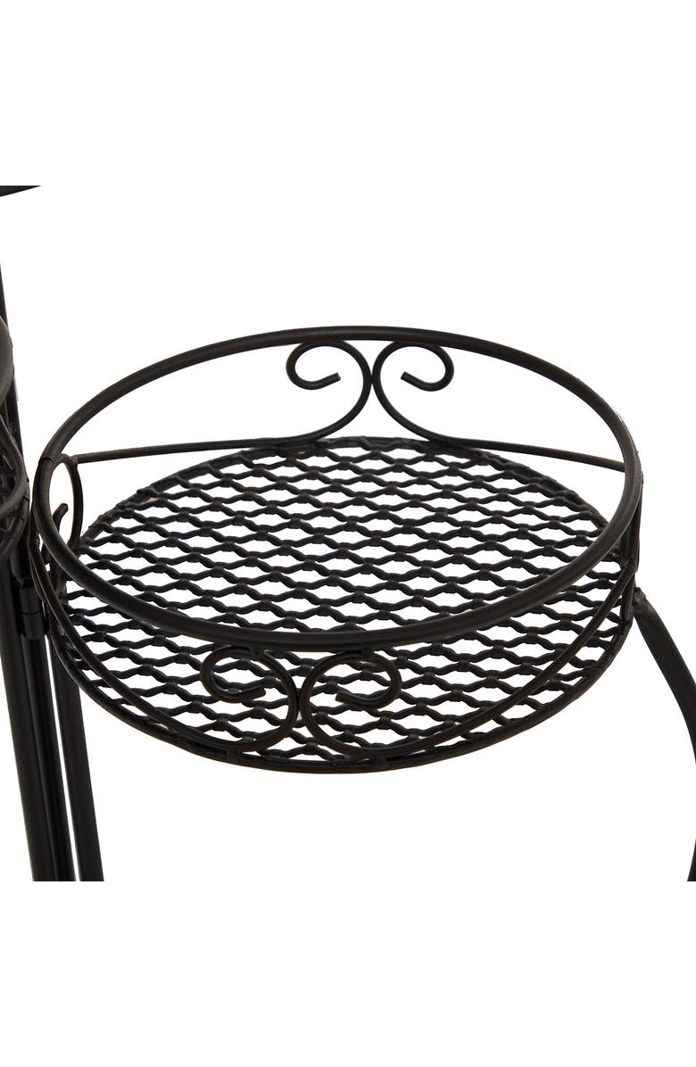 SONOMA SAGE HOME Black Metal Indoor Outdoor 3 Tier Scroll Plantstand ...
