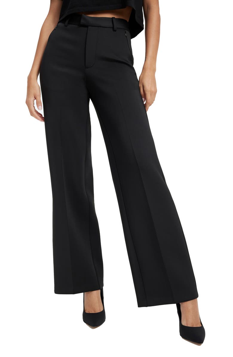 Good American Shiny Scuba Wide Leg Trousers | Nordstromrack