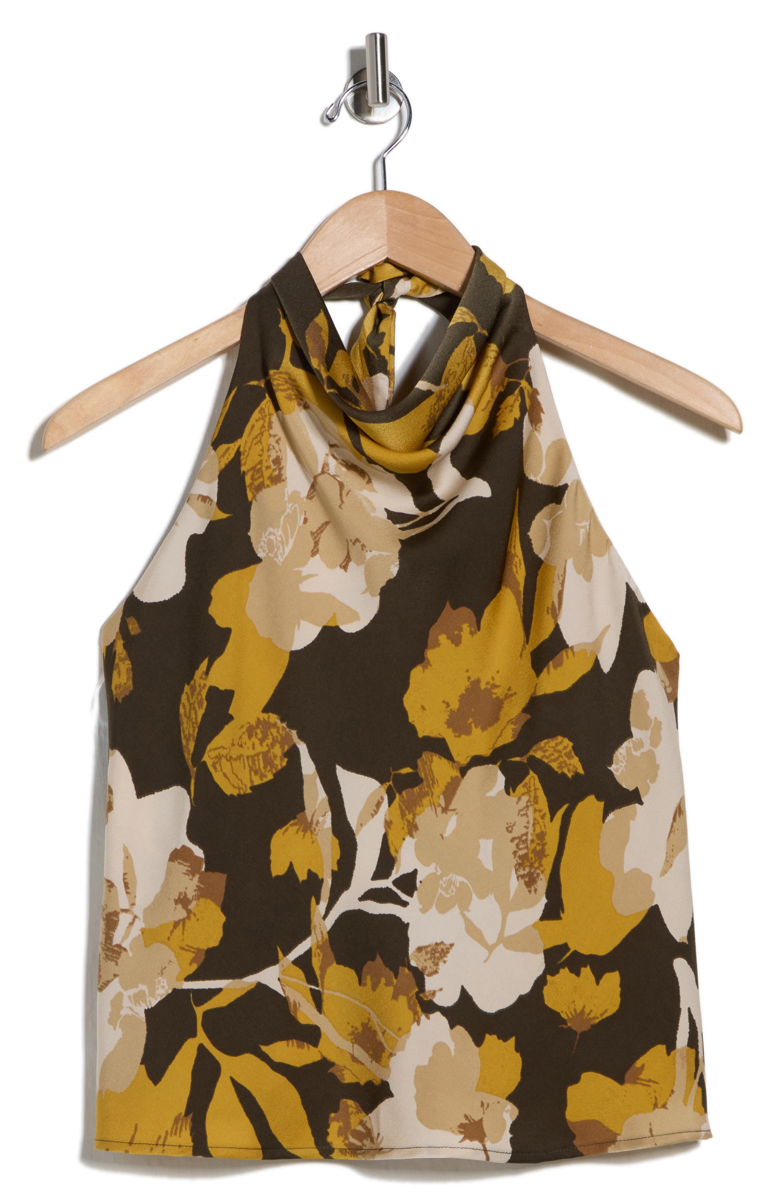 Renee C Floral Print Satin Halter Neck Top | Nordstromrack
