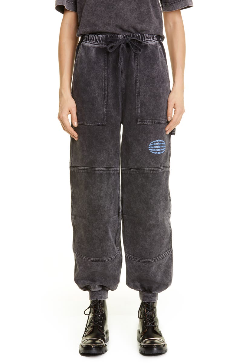 Alexander Wang Logo Acid Wash Cotton Carpenter Sweatpants | Nordstrom