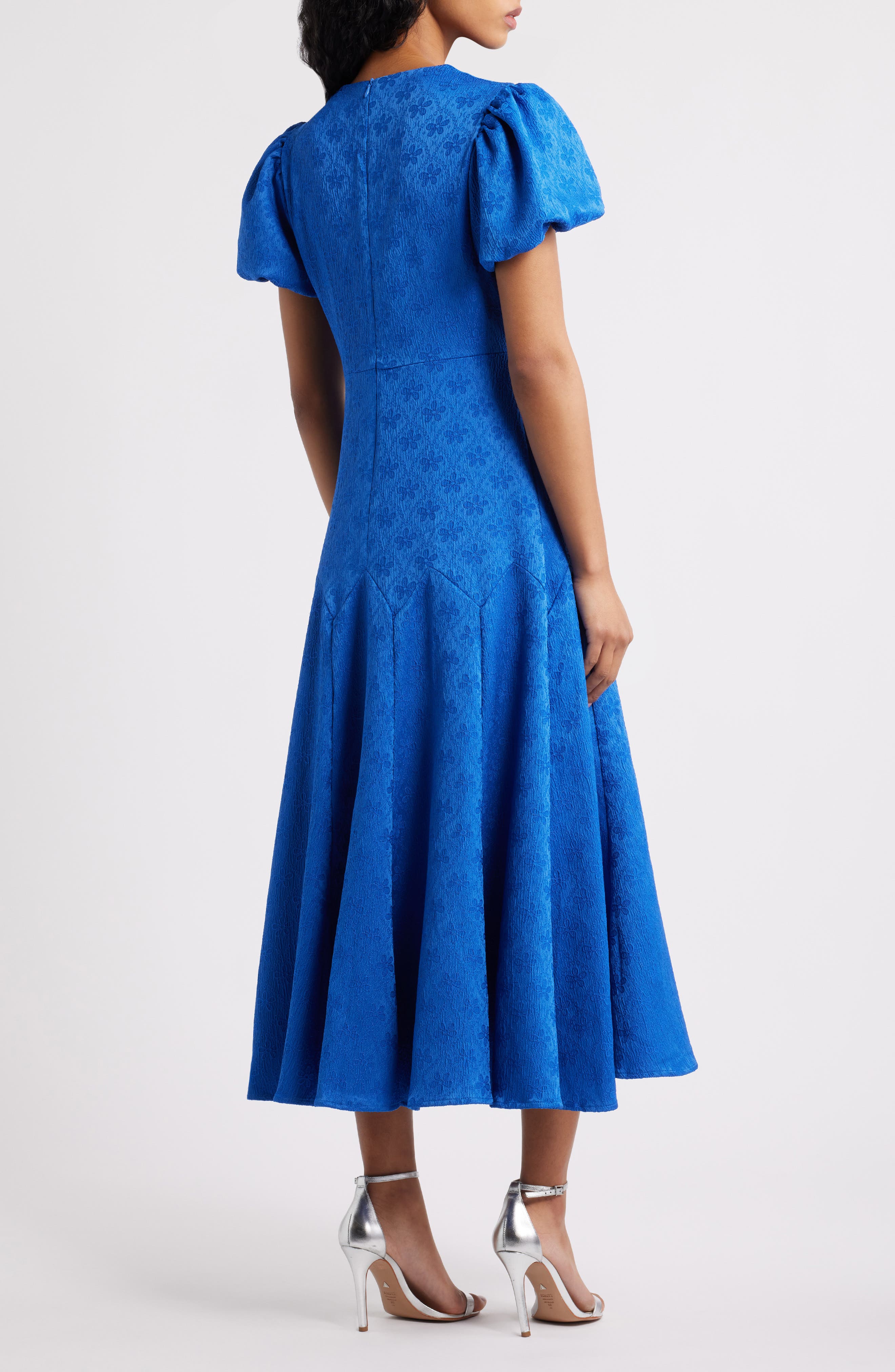 Sister Jane Oriel Geo Floral Satin Jacquard Dress | Nordstrom