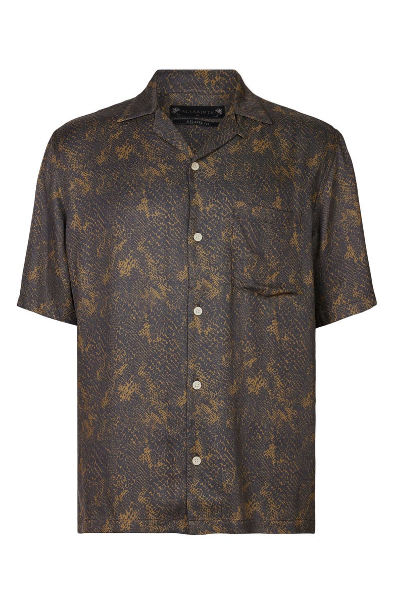 AllSaints Caiman Relaxed Fit Reptile Print Short Sleeve Button-Up Camp ...