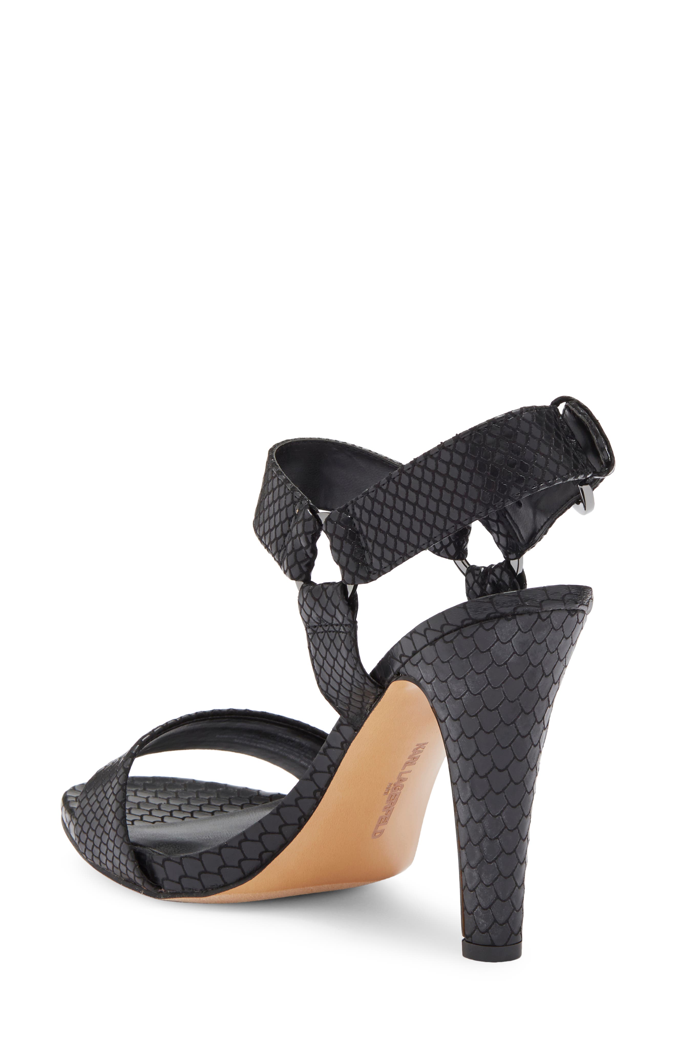 KARL LAGERFELD PARIS Cieone Croc Embossed Sandal (Women) | Nordstromrack