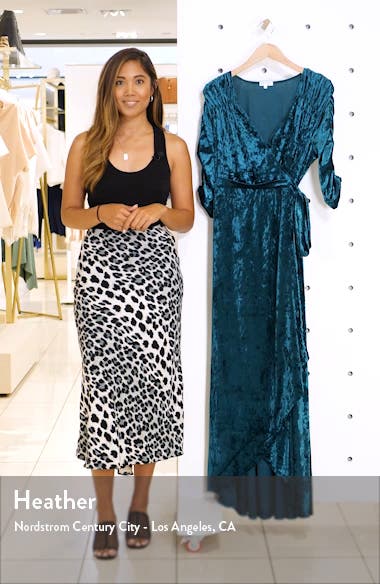 Kiyonna Cara Crushed Velvet Wrap Gown | Nordstrom