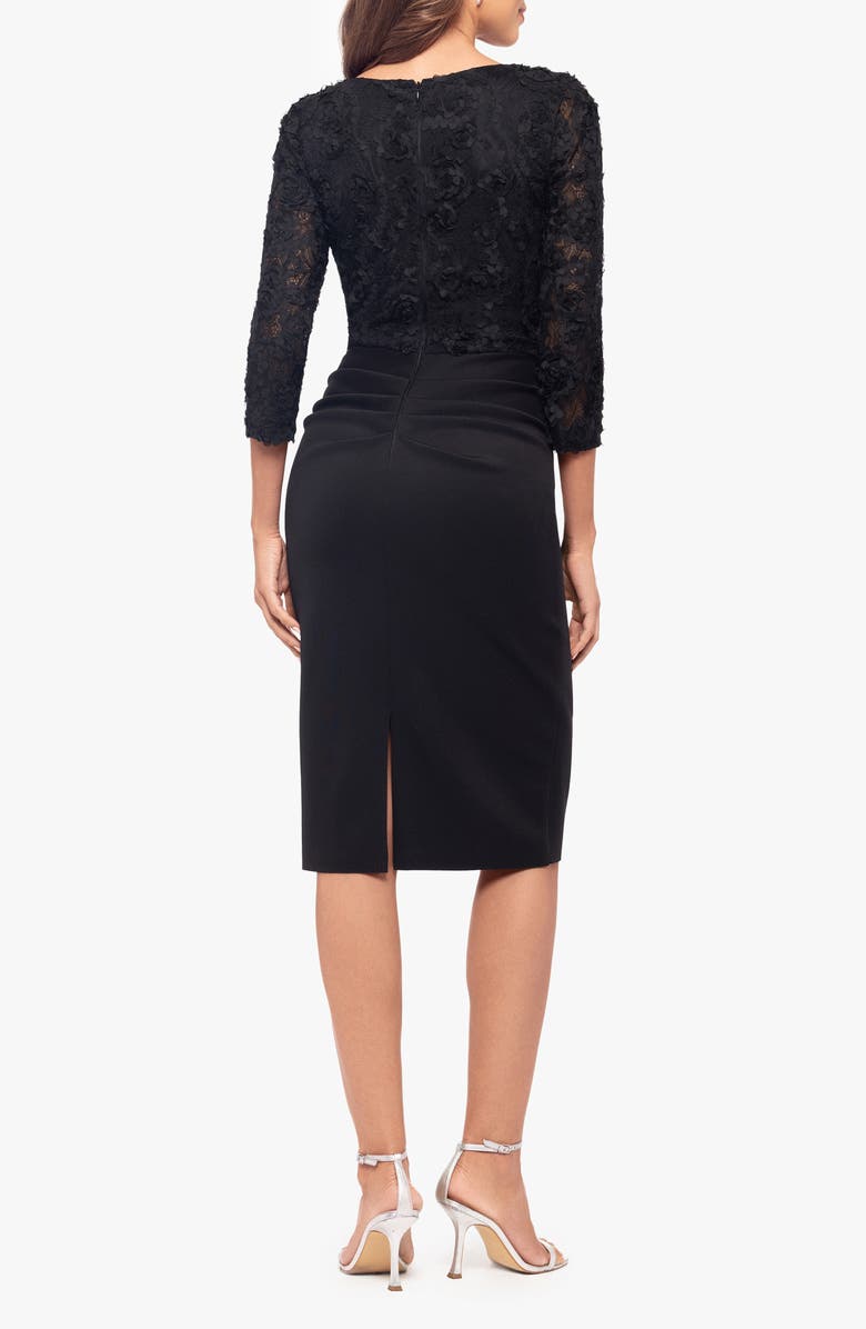 Xscape Evenings Ruffle Floral Appliqué Sheath Cocktail Dress ...