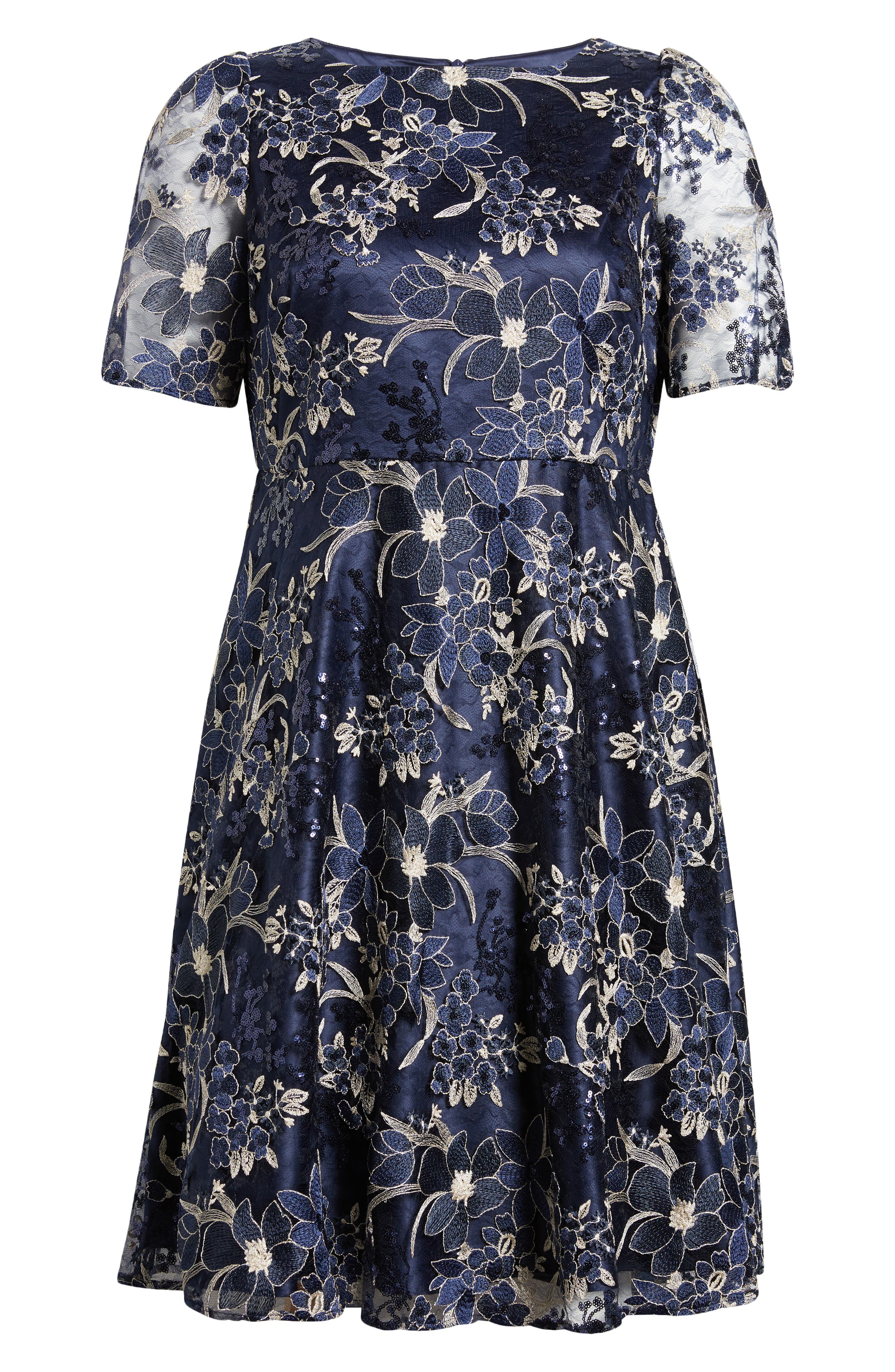 Eliza J Floral Embroidered Sequin Lace Dress | Nordstrom