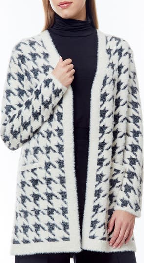 BY DESIGN Tiara Eyelash Houndstooth Cardigan | Nordstromrack