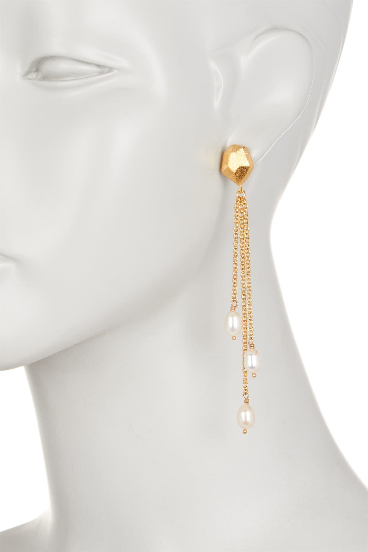 RIVKA FRIEDMAN 18K Gold Clad Triple Natual Freshwater Pearl Cascading ...