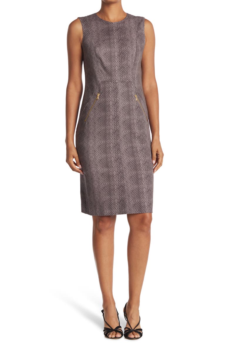 Donna Karan New York DONNA KARAN Snake Print Zip Pocket Sheath Dress ...