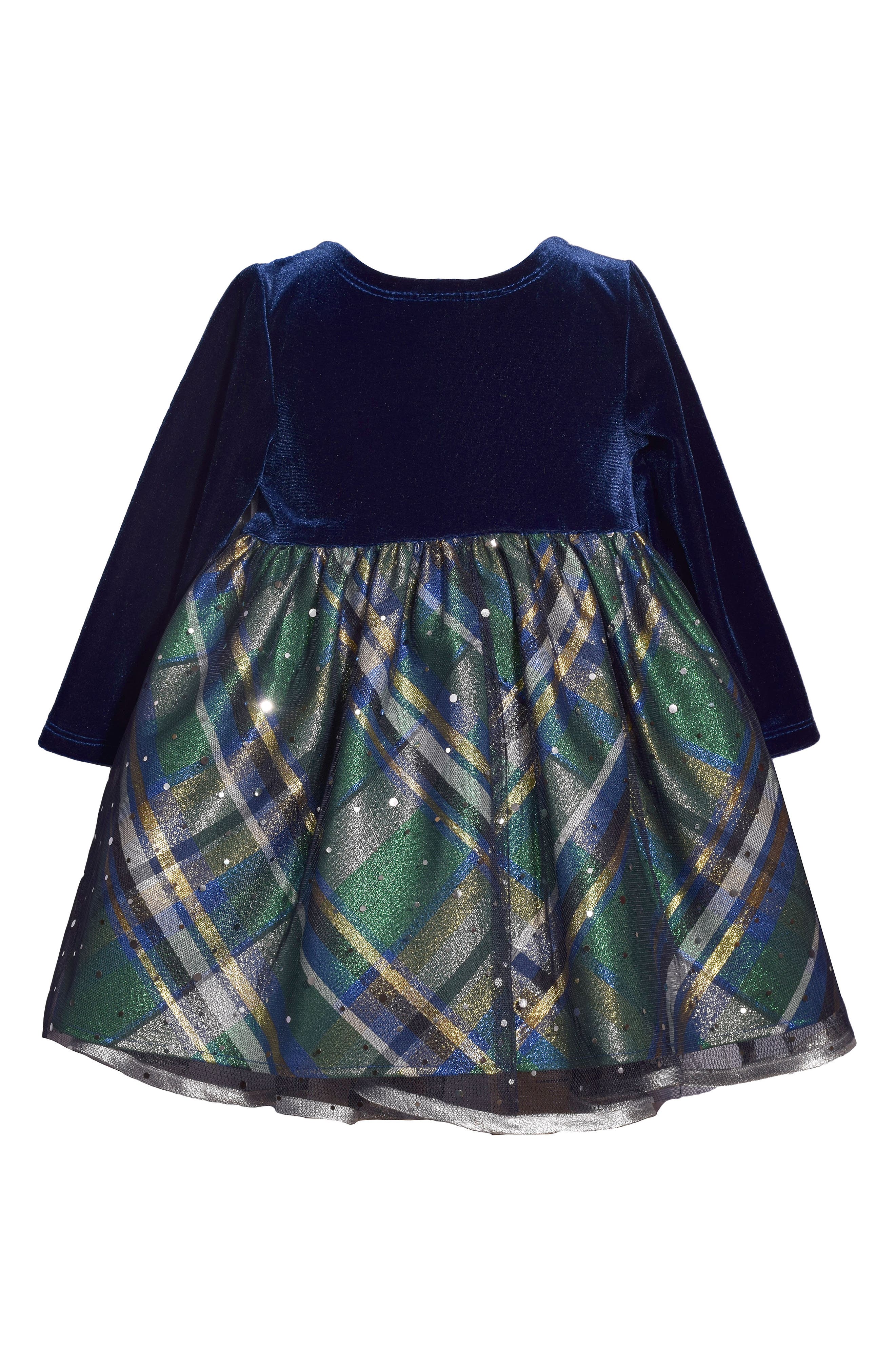 Iris & Ivy Embellished Plaid Long Sleeve Party Dress | Nordstrom