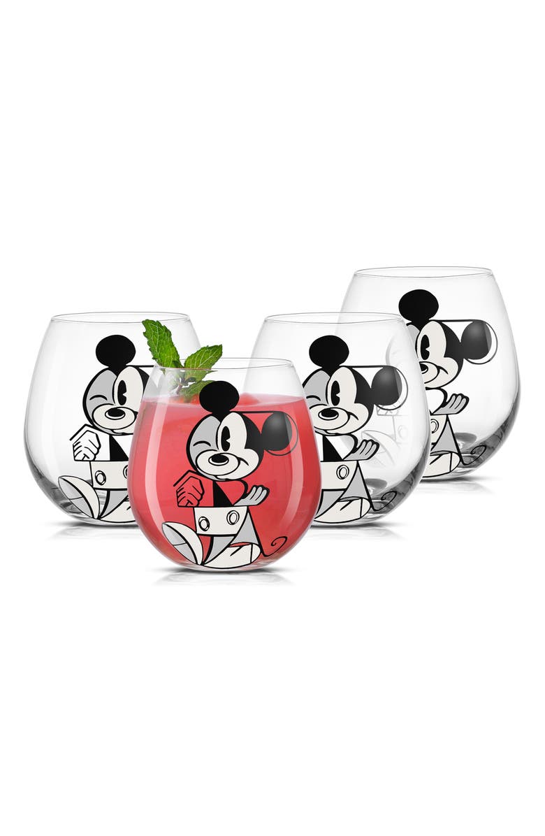 JoyJolt Mickey Constructive Drinking Glass - Set of 4 | Nordstromrack