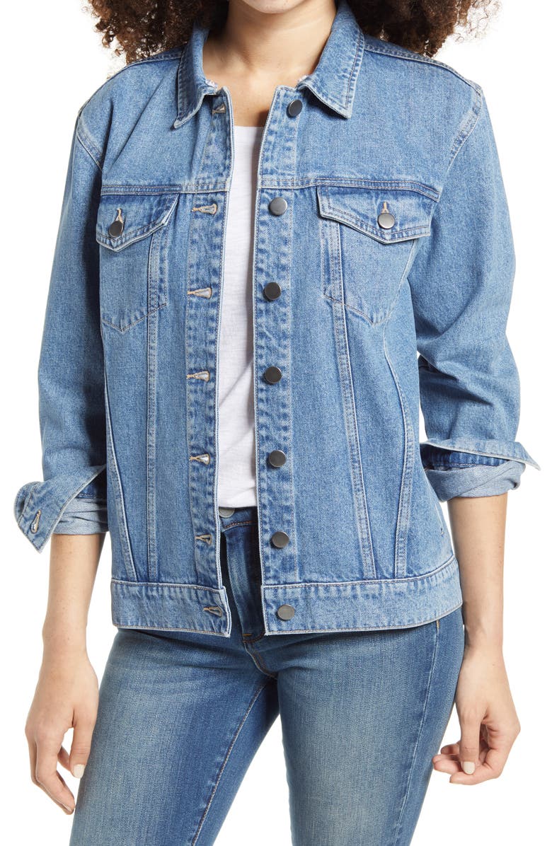 BP. Denim Jacket with Removable Faux Shearling Collar | Nordstromrack