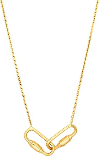 HAWLEY ST 14K Gold Petite Coupling Link Pendant Necklace | Nordstromrack