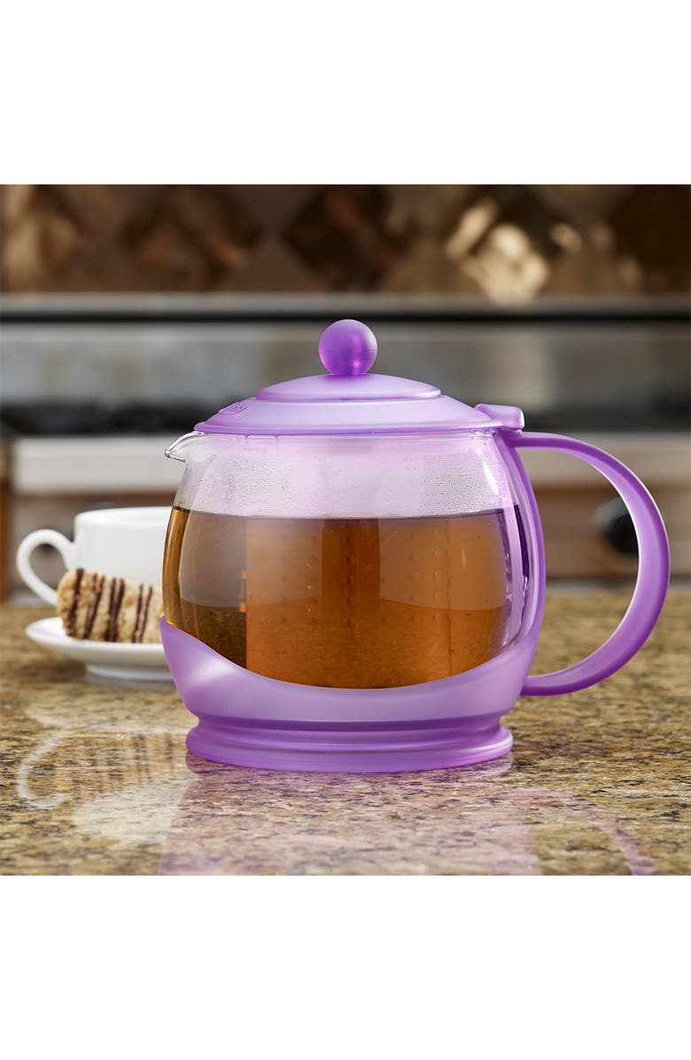 BONJOUR Tea Prosperity Borosilicate Glass Teapot with Plastic Frame, 42 ...