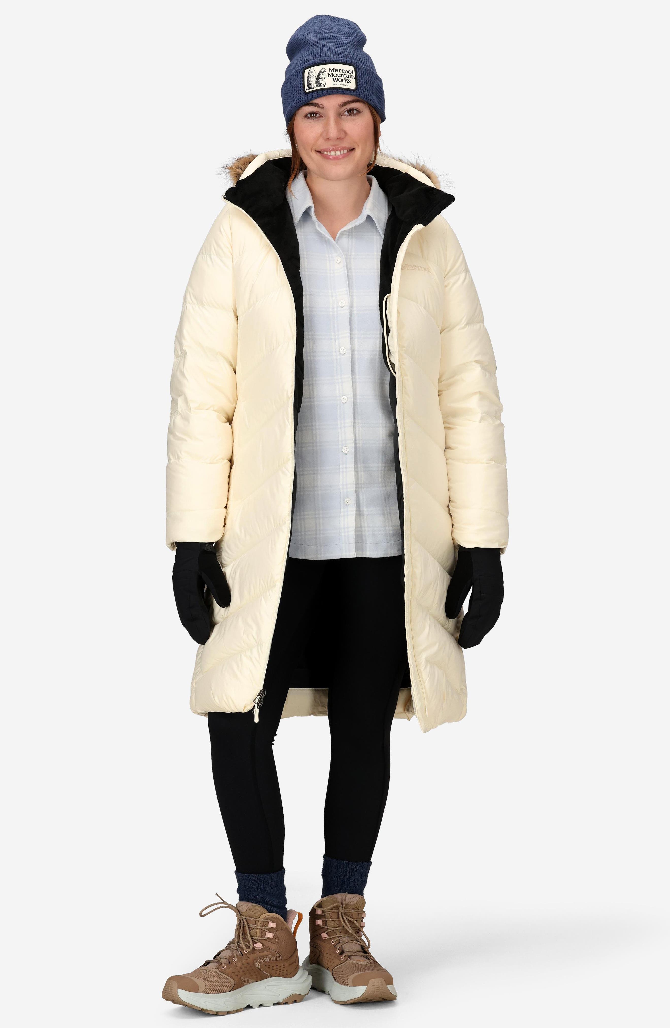 Marmot Montreaux 700 Fill Power Down Hooded Coat with Faux Fur Trim ...