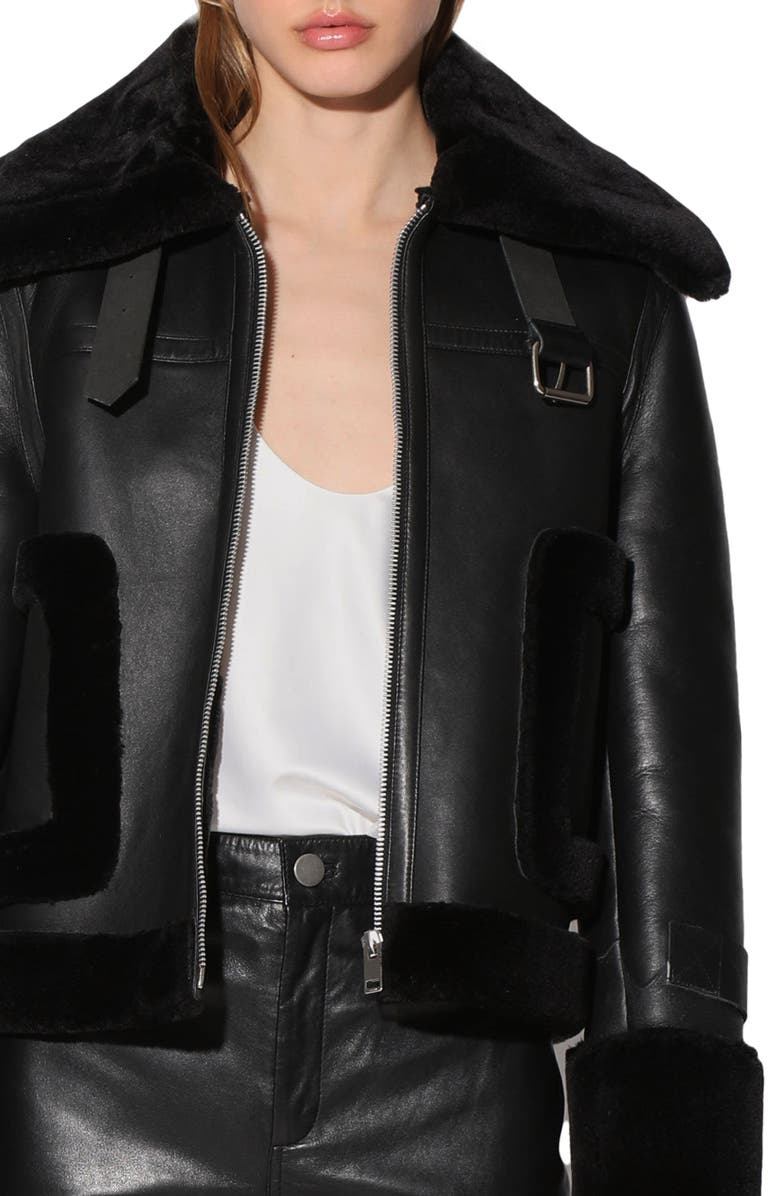 Walter Baker Lianna Faux Fur Trim Leather Jacket | Nordstromrack