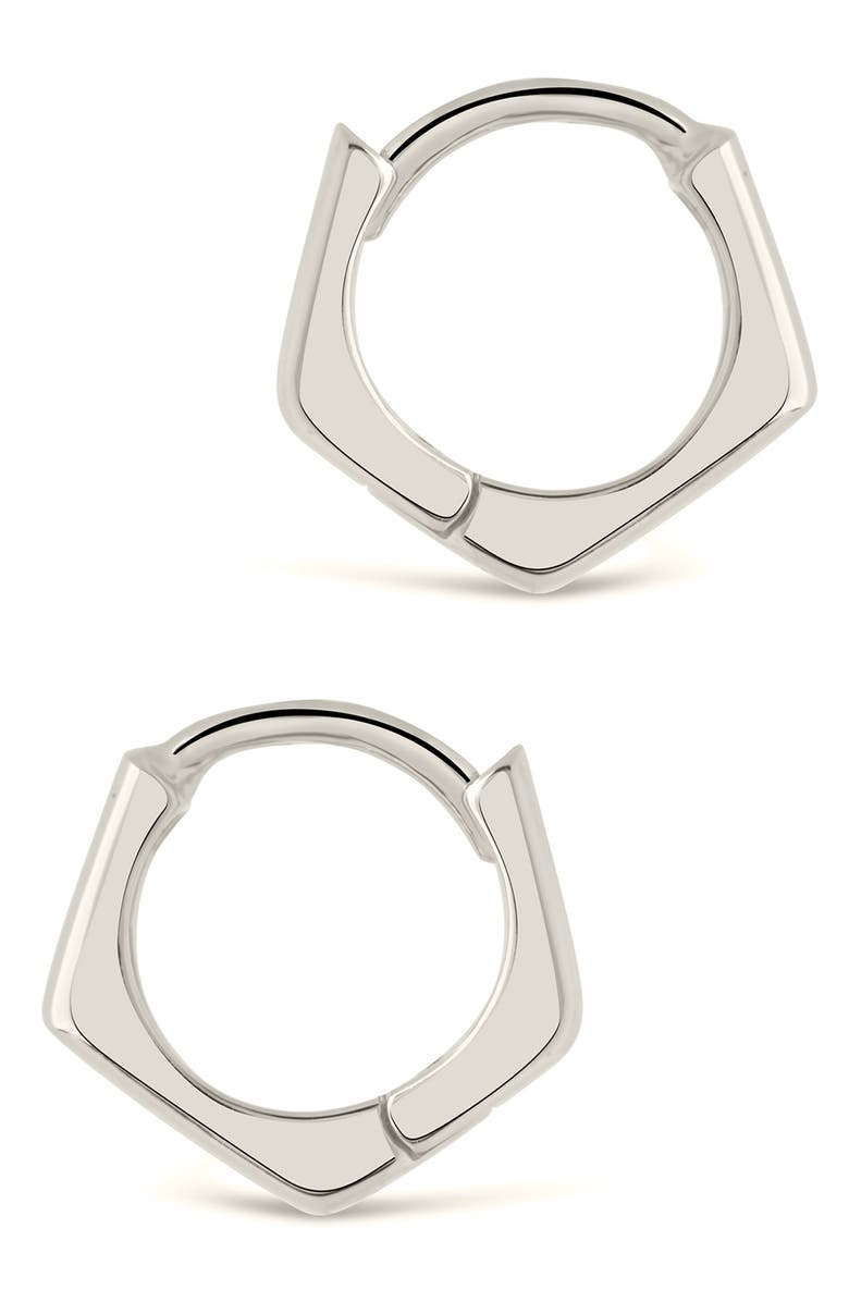 Sterling Forever Sterling Silver Polished Geo Huggie Hoop Earrings ...