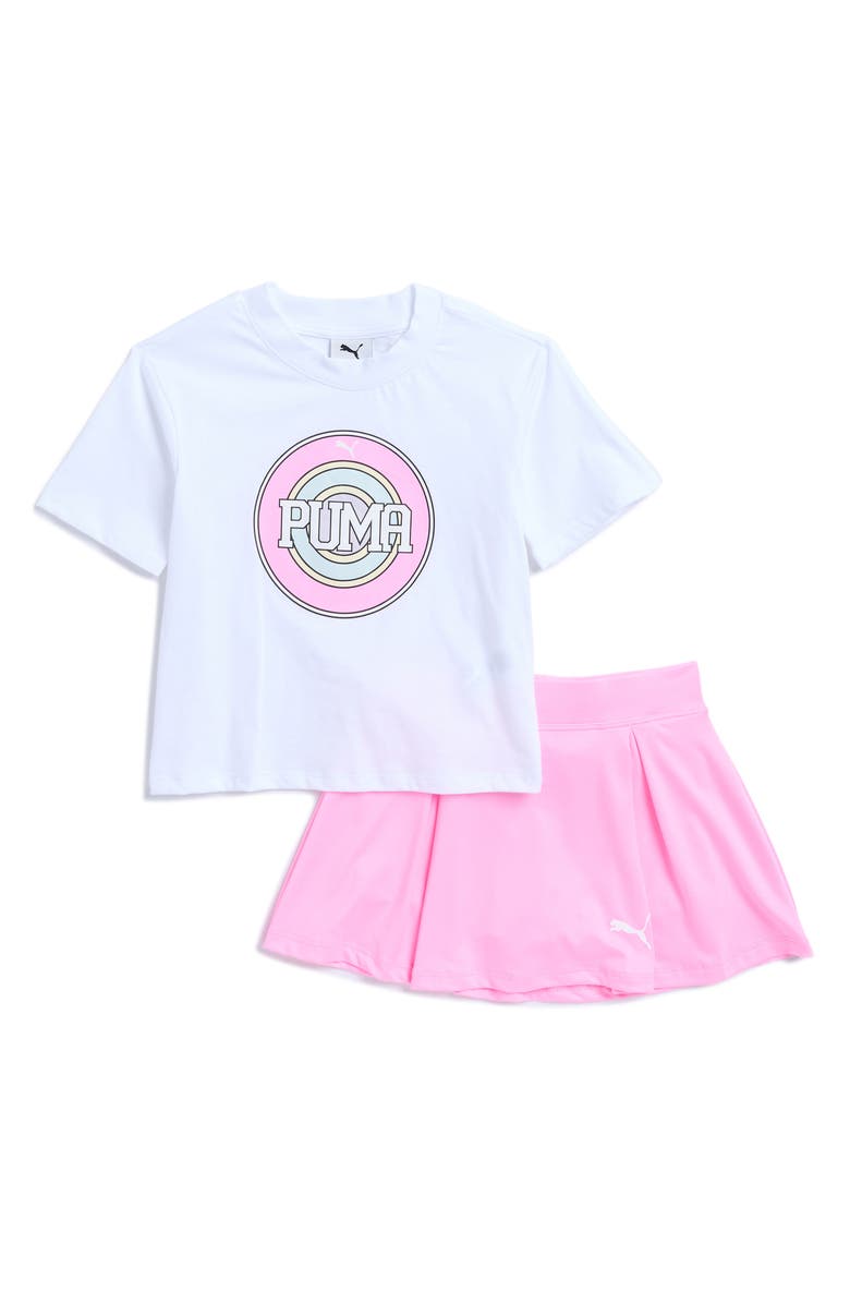 PUMA Kids' Logo Jersey T-Shirt & Skort Set | Nordstromrack