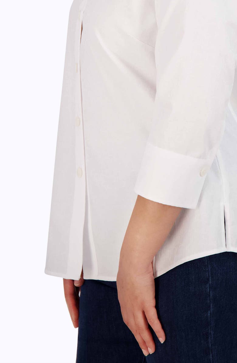 Foxcroft Paityn Croc Jacquard Cotton Blend Button-Up Shirt | Nordstromrack