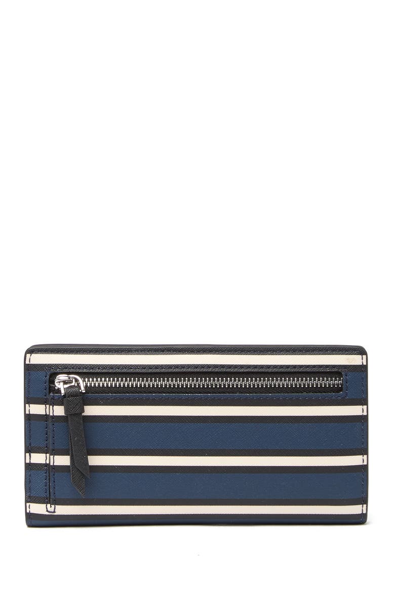 Kate Spade New York leather cameron york striped slim large bi-fold ...