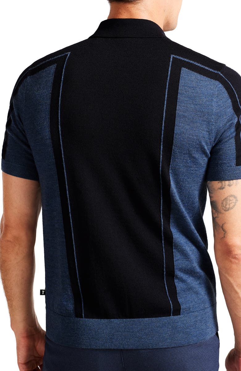 Ted Baker London Jesty Colorblock Quarter Zip Wool Polo Sweater | Nordstrom