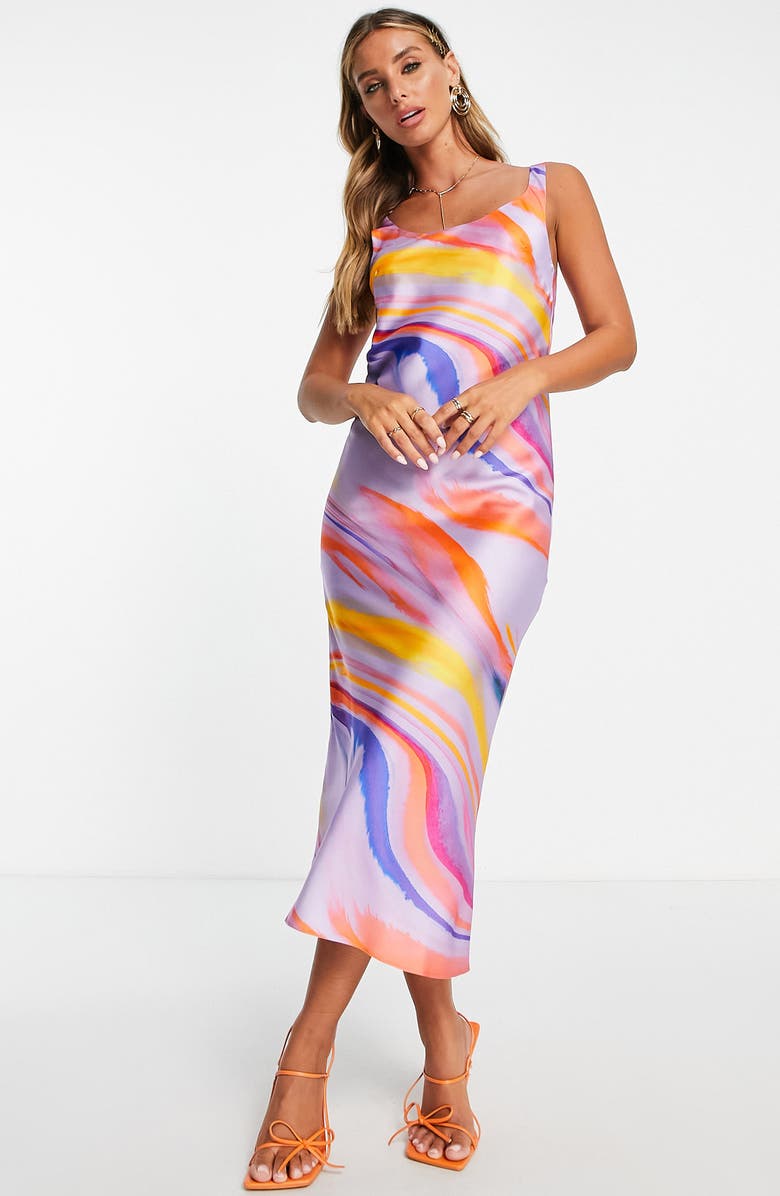 ASOS DESIGN Satin Midi Slipdress | Nordstrom