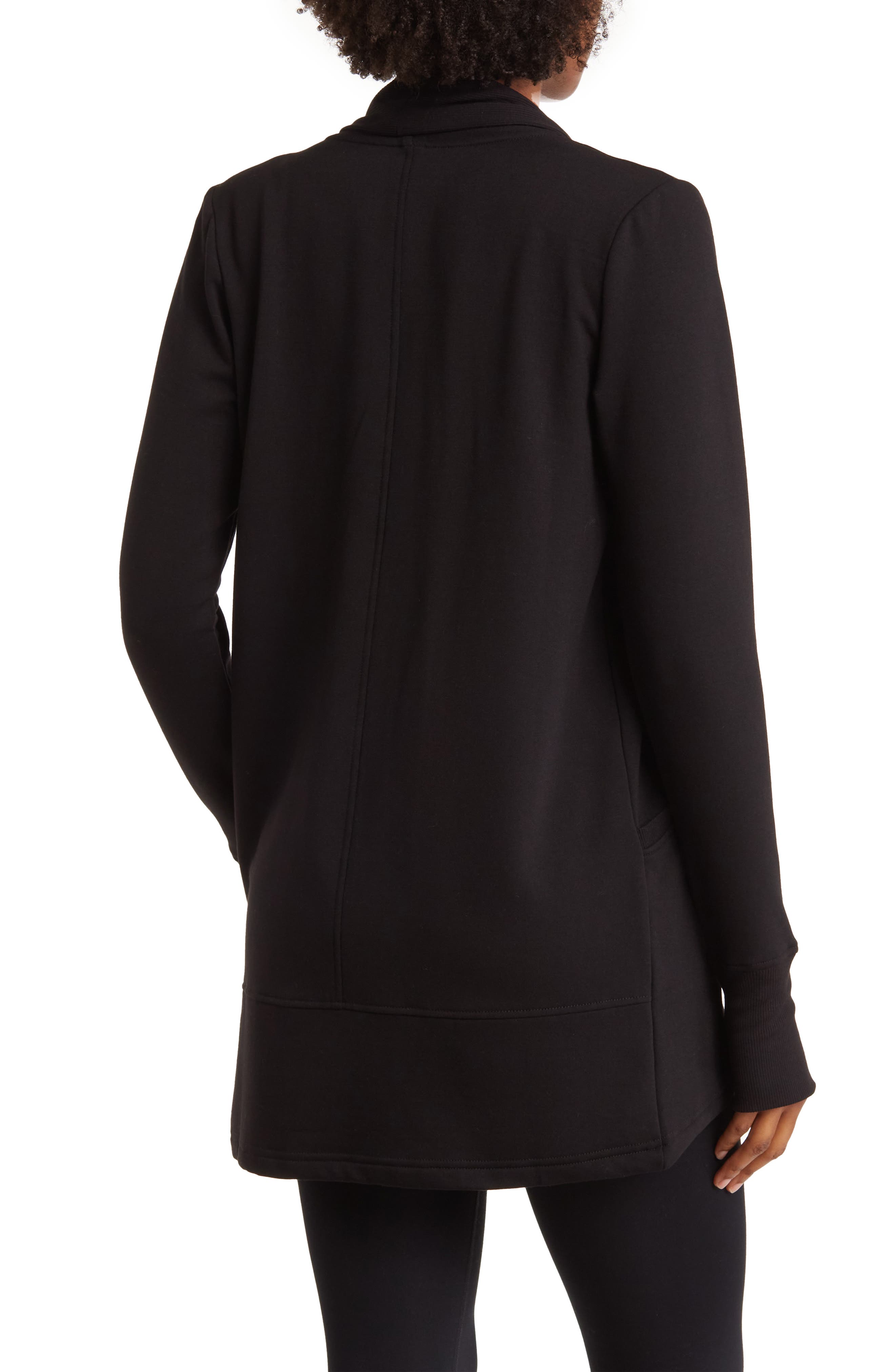 90 DEGREE BY REFLEX Brushed Terry Cardigan | Nordstromrack