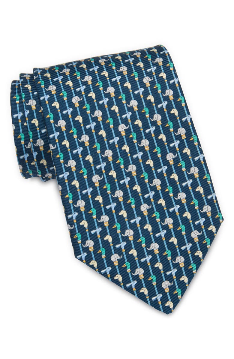FERRAGAMO Animal Print Silk Tie | Nordstromrack
