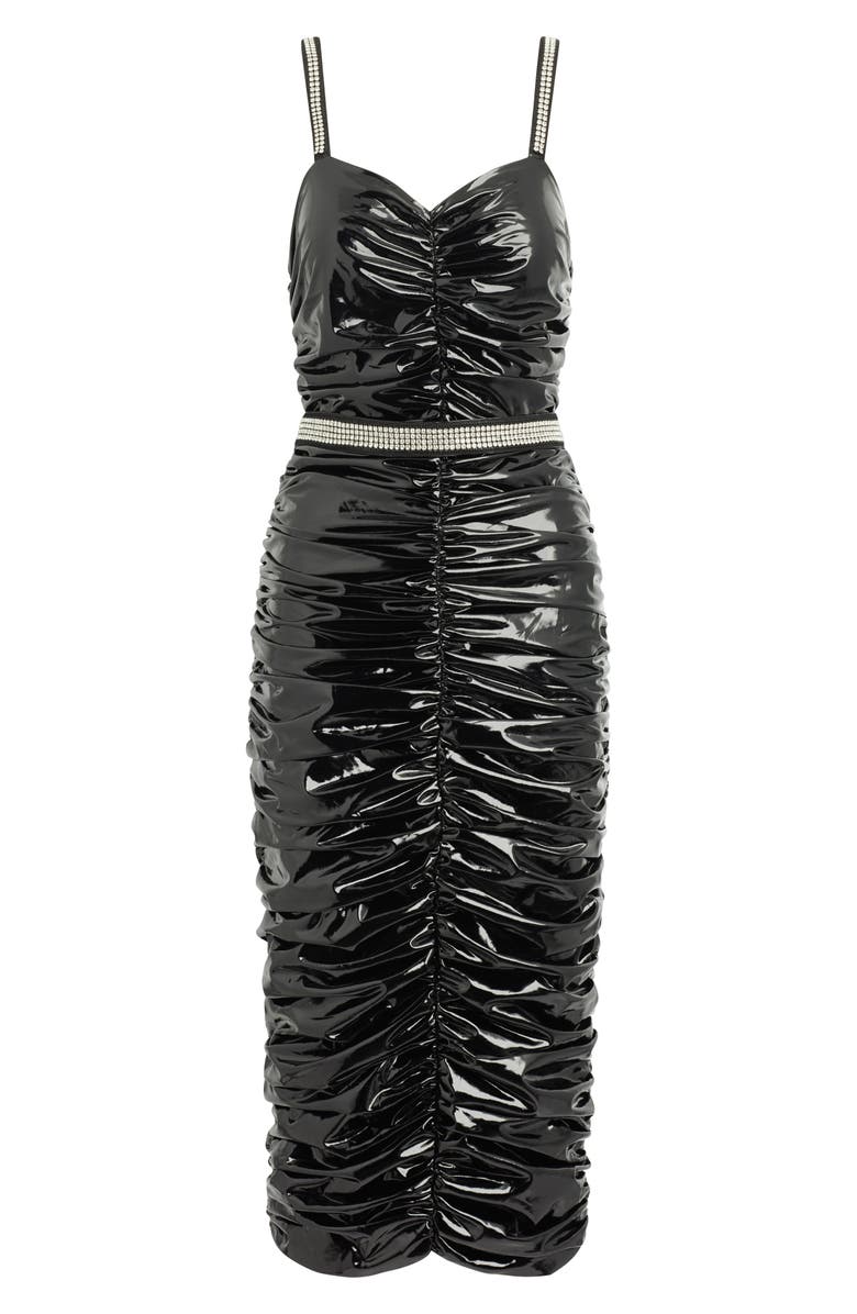 NICHOLE LYNEL THE LABEL Ruched Latex Body-Con Cocktail Dress ...