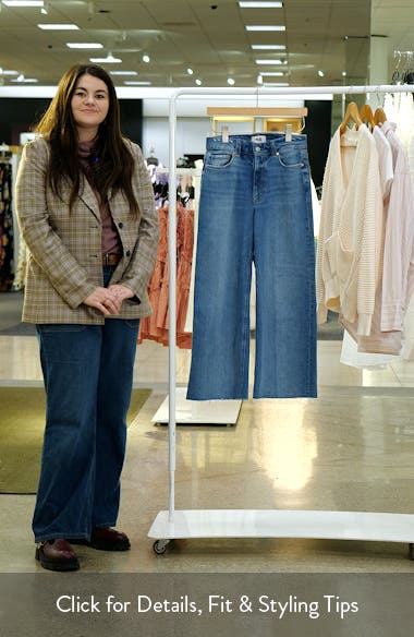 PAIGE Anessa High Waist Raw Hem Ankle Wide Leg Jeans | Nordstromrack