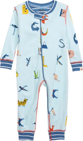 Hatley Alphabet Animals Organic Cotton Fitted One-Piece Pajamas | Nordstrom