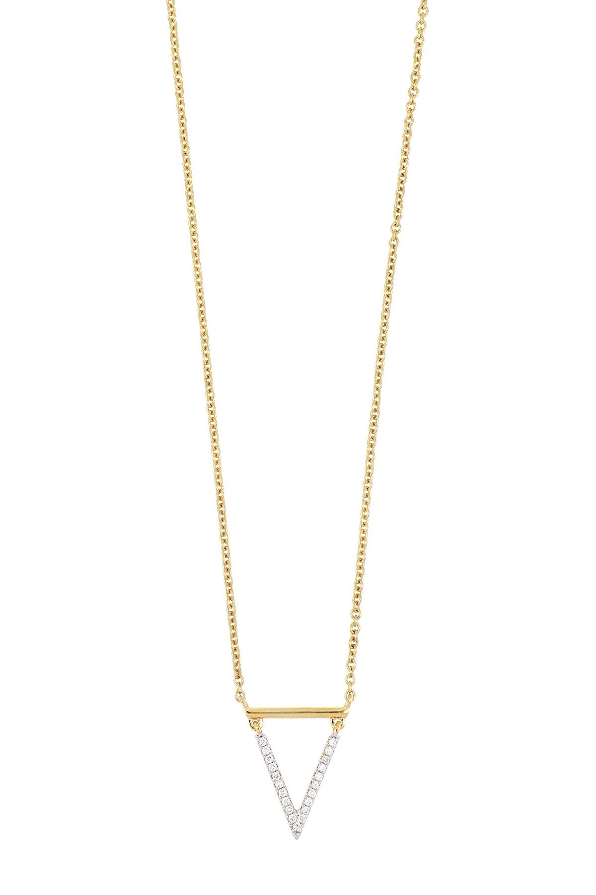 Bony Levy 18k Yellow Gold Open Triangle Pave Diamond Pendant Necklace ...