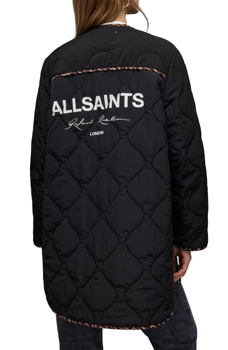 AllSaints Phyllis Reversible Leopard Print Liner Jacket | Nordstrom