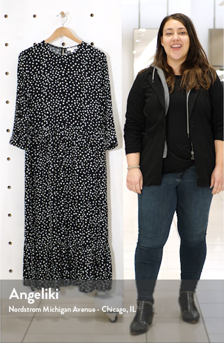 beachlunchlounge Pia Dot Pattern Long Sleeve Crepe Dress | Nordstrom