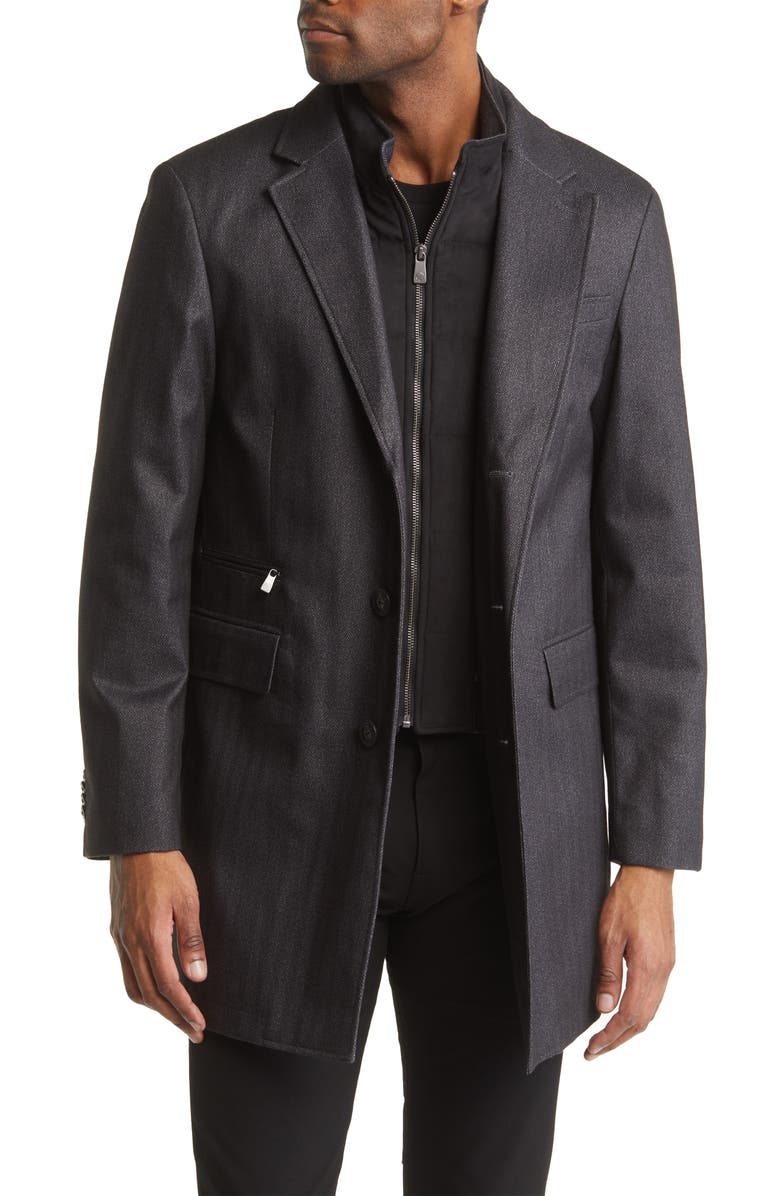 Hart Schaffner Marx Rodney Water Resistant Tech Flannel Raincoat ...