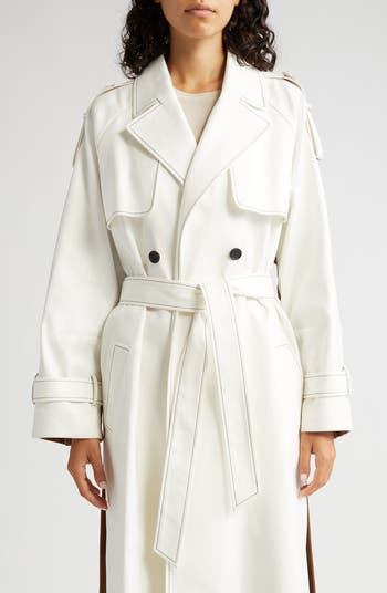 PARTOW Noah Colorblock Cotton Trench Coat | Nordstrom