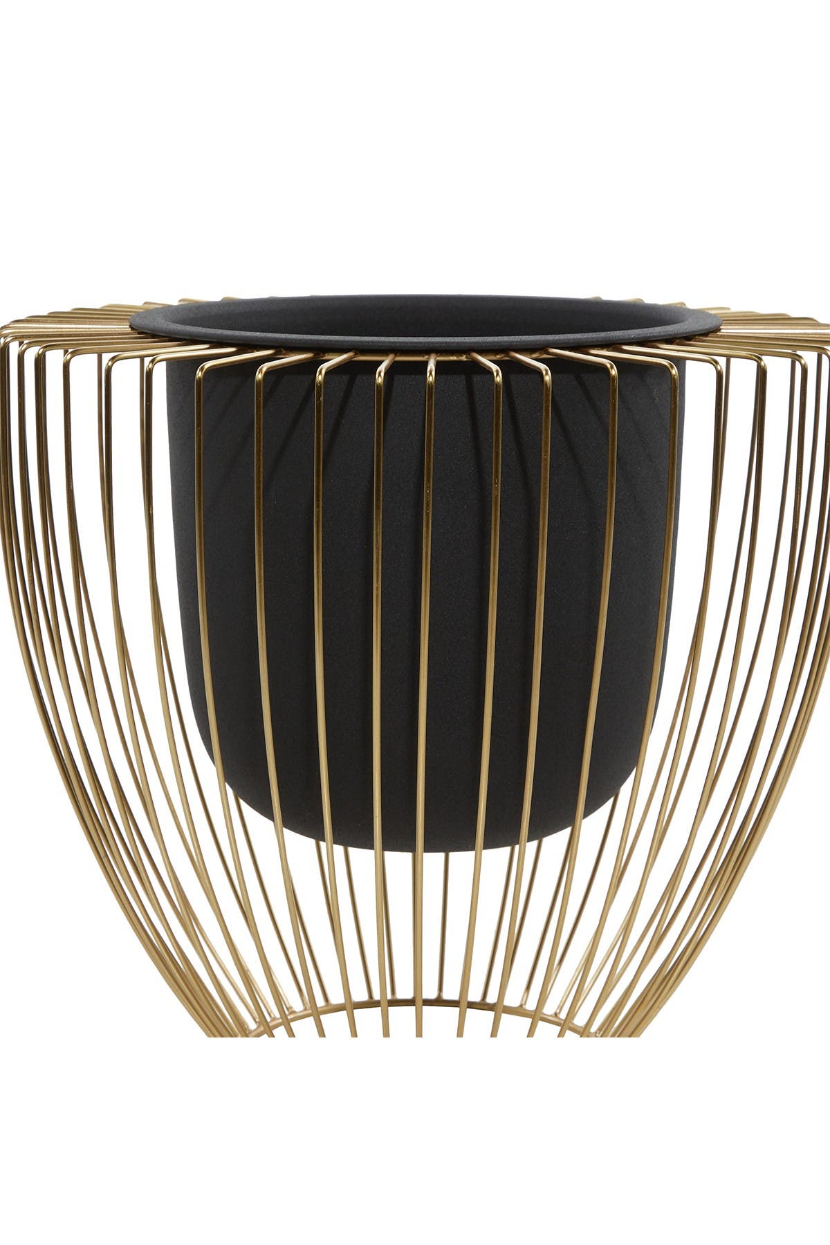 VIVIAN LUNE HOME Black Metal Indoor & Outdoor Planter with Removable ...