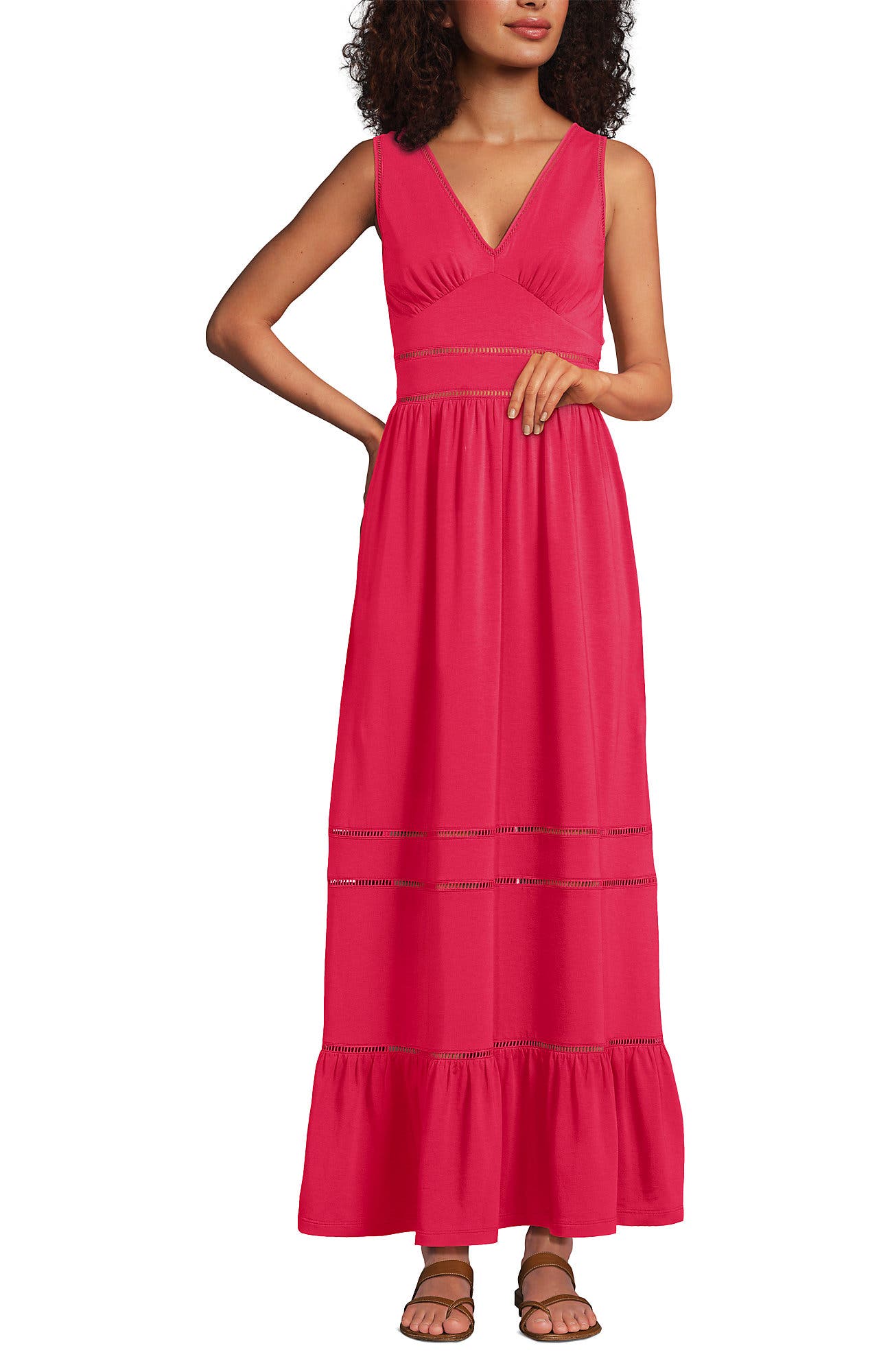 Cotton Modal Embellished Trim Maxi Dress (Women) | Nordstrom