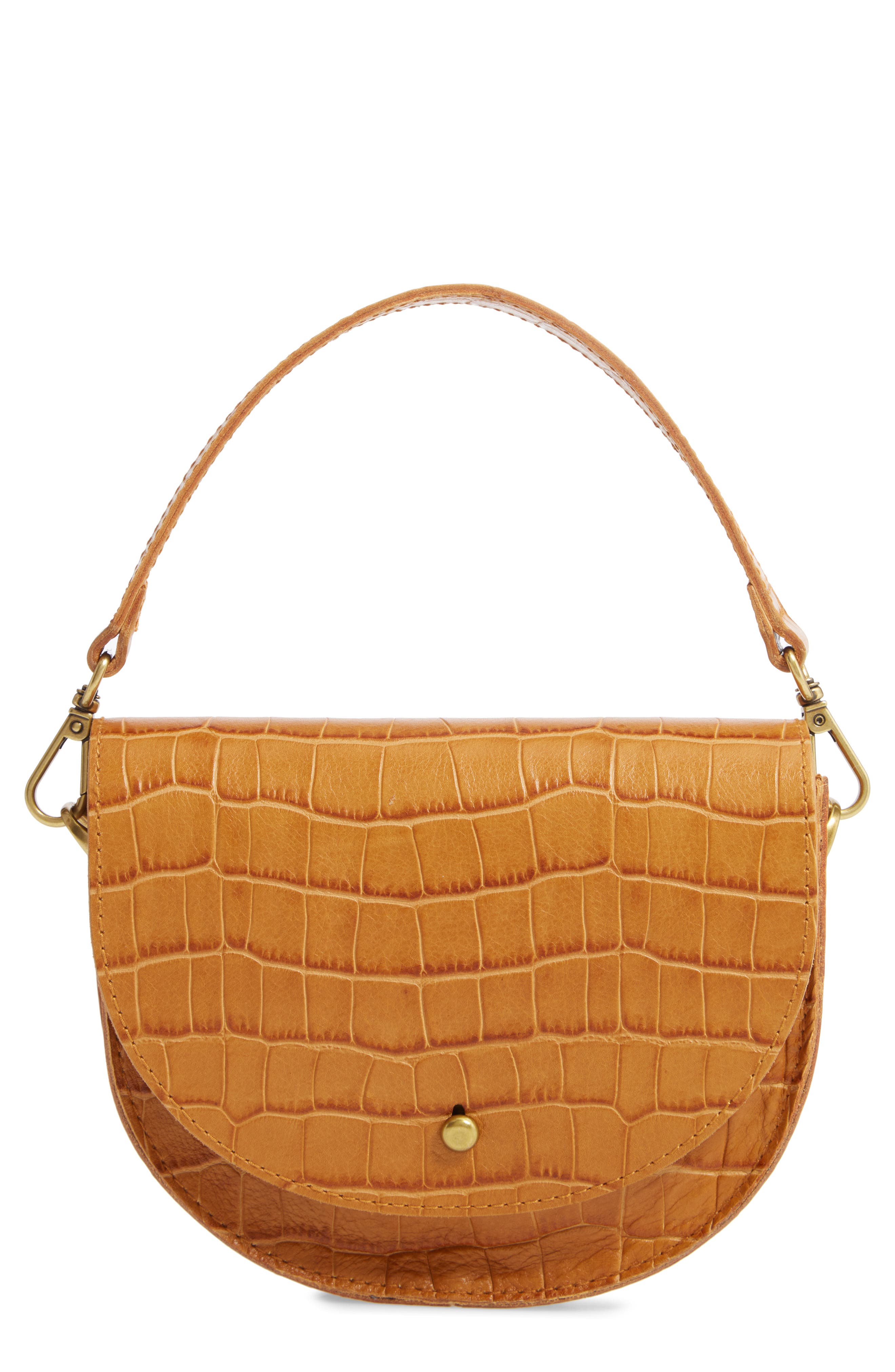 Madewell Croc Embossed The Small Richmond Saddle Bag | Nordstrom