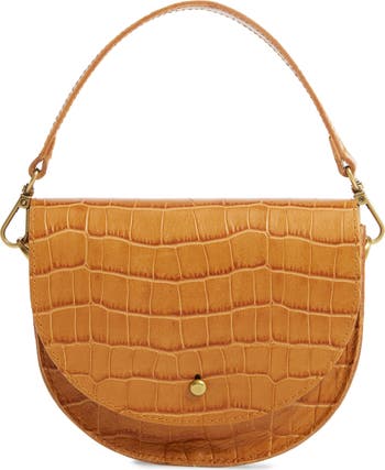 Madewell Croc Embossed The Small Richmond Saddle Bag | Nordstrom