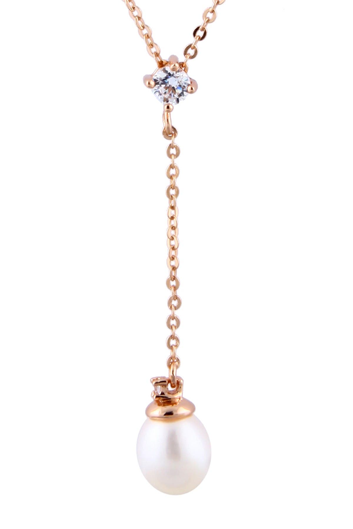 SPLENDID PEARLS Rose Plated Sterling Silver 8-8.5mm Cultured Freshwater ...