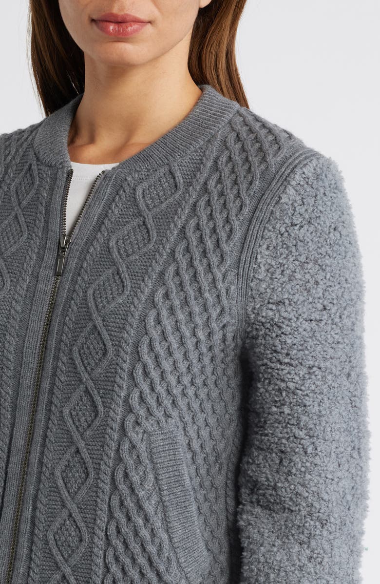 Caslon® Cable Zip-Up Bomber Cardigan | Nordstromrack