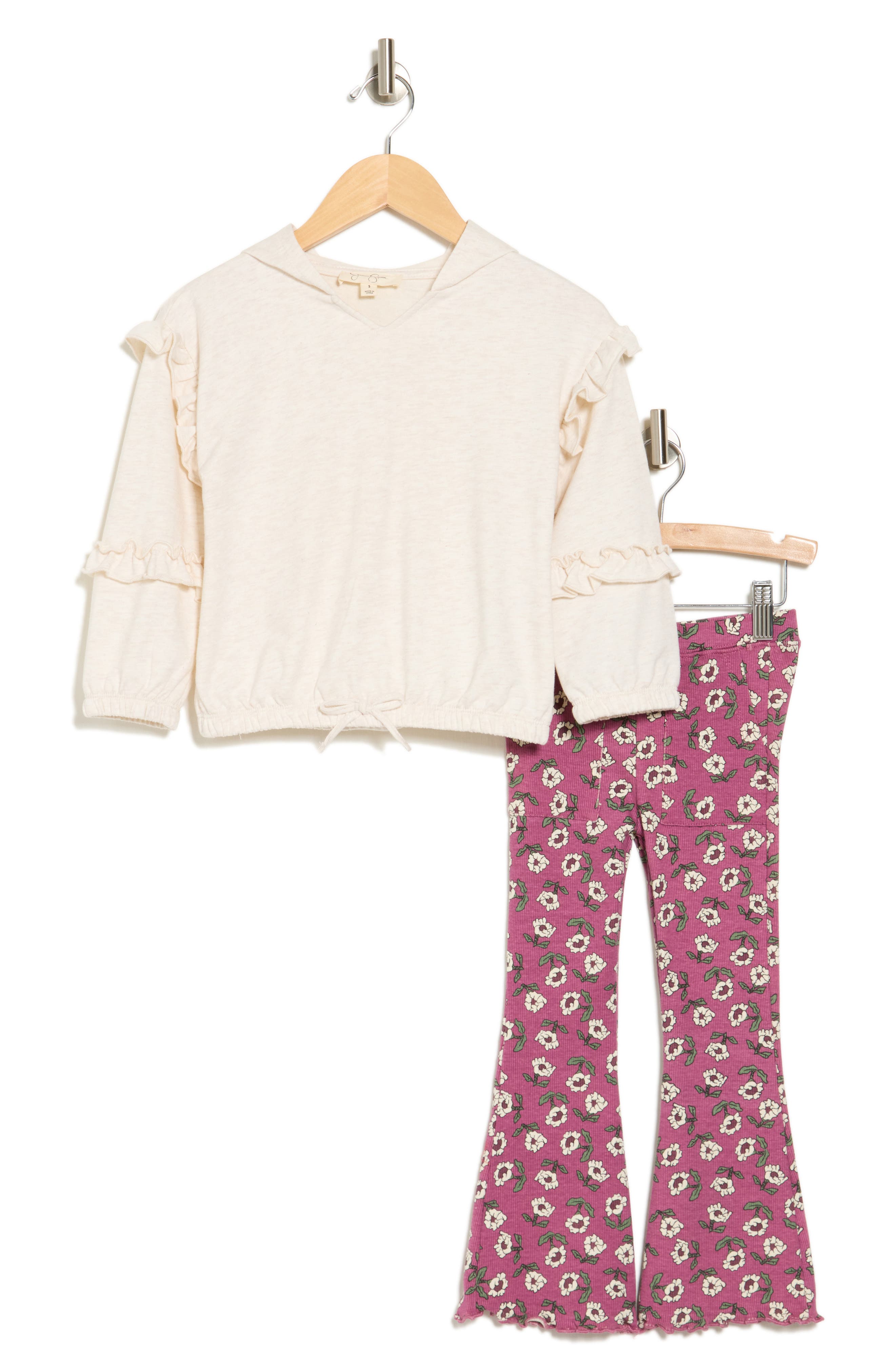 Jessica Simpson Kids' Ruffle Hoodie & Bell Bottom Pants | Nordstromrack