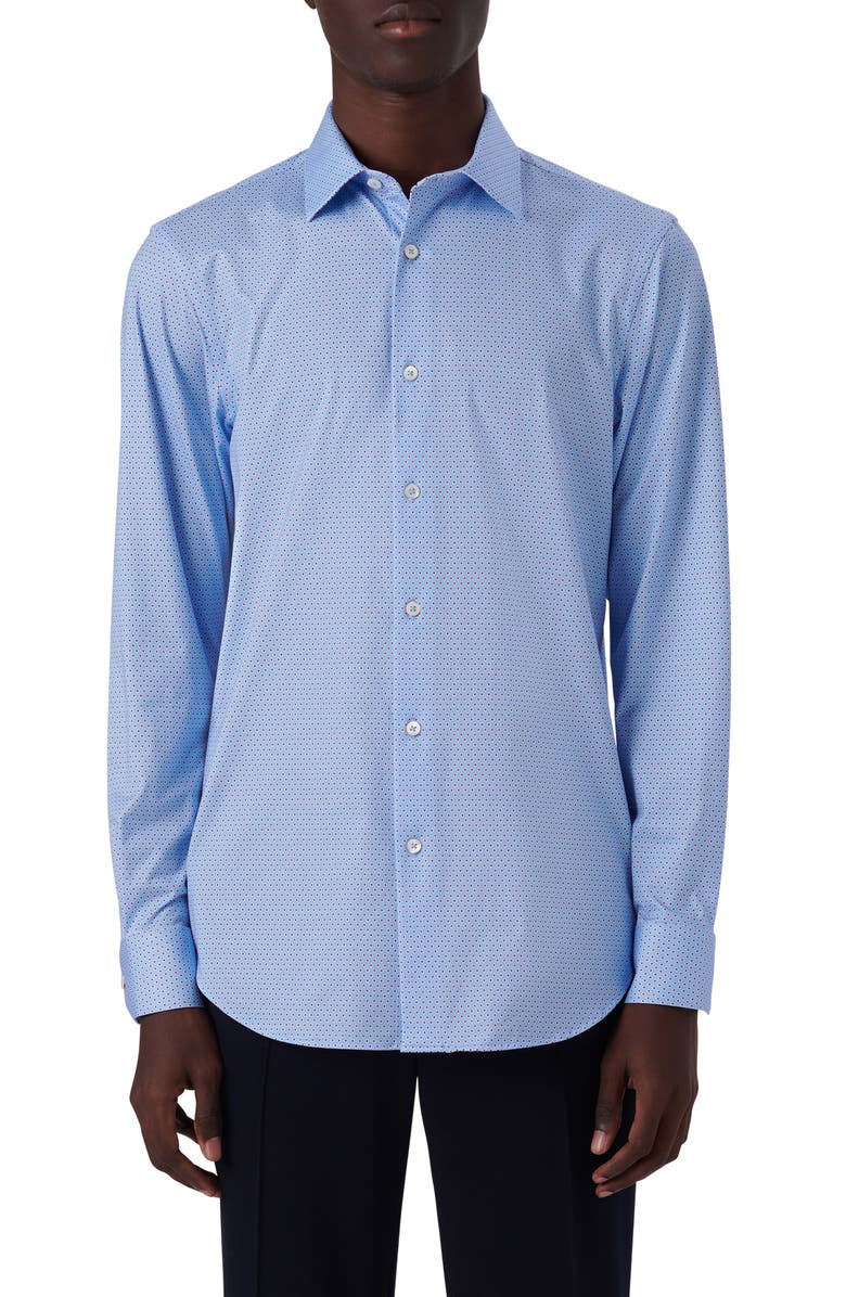 Bugatchi OoohCotton® Diamond Dot Print Button-Up Shirt | Nordstromrack