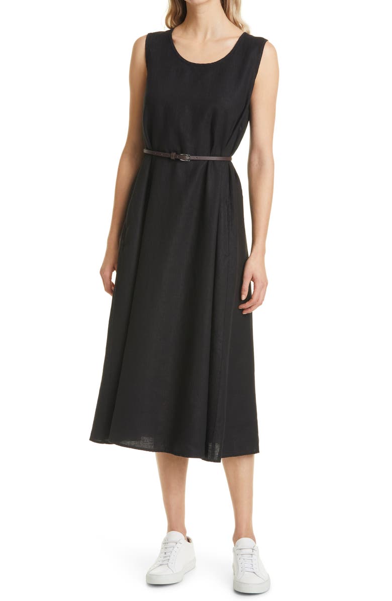 Max Mara Leisure Nettuno Belted Linen Dress | Nordstrom